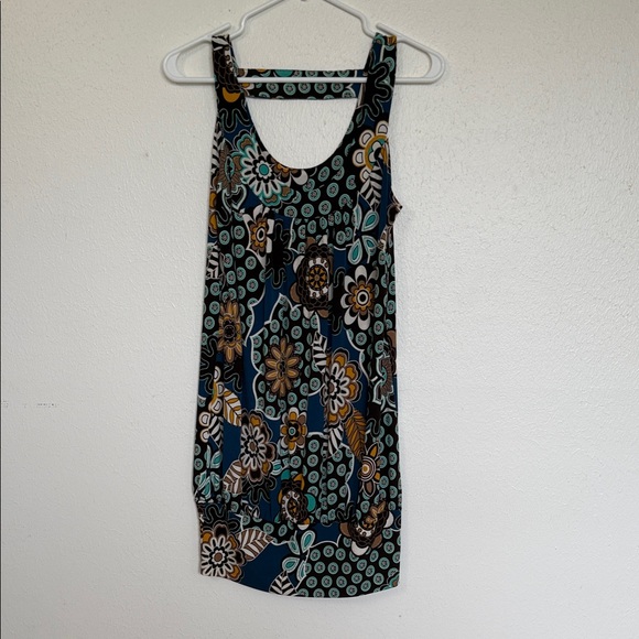 BCX | Tops | Bcx Retro Floral Tunic Top Blue And Brown | Poshmark